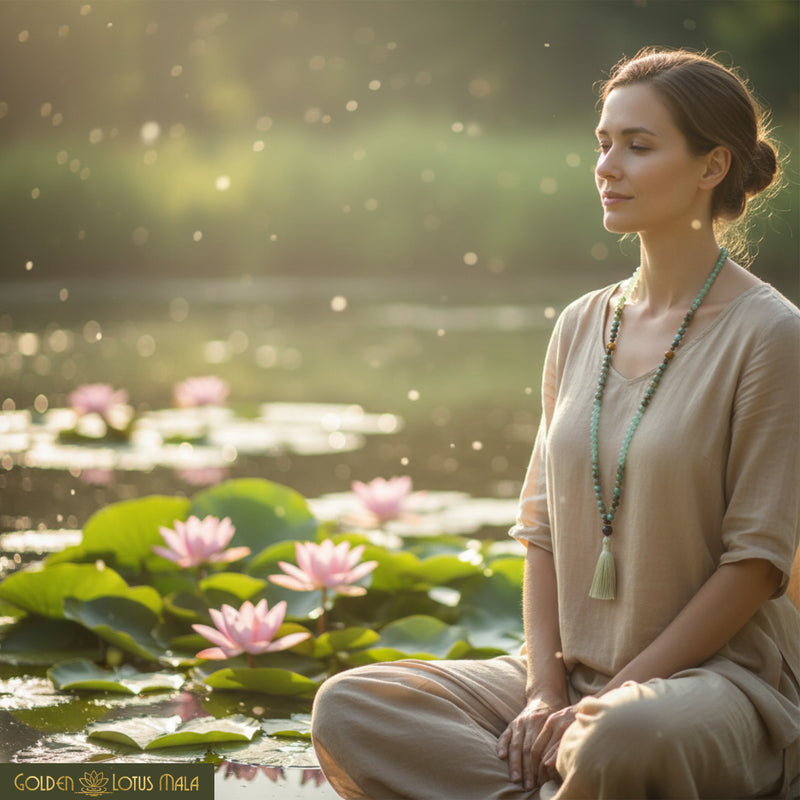 Golden Lotus Mala | Authentic Mala Beads Made in the USA