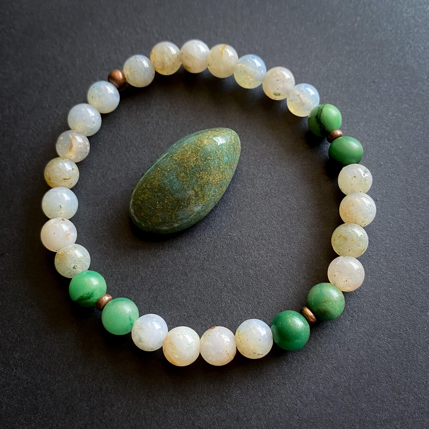 Jade Mala Beads & Jade Bracelets - Golden Lotus Mala