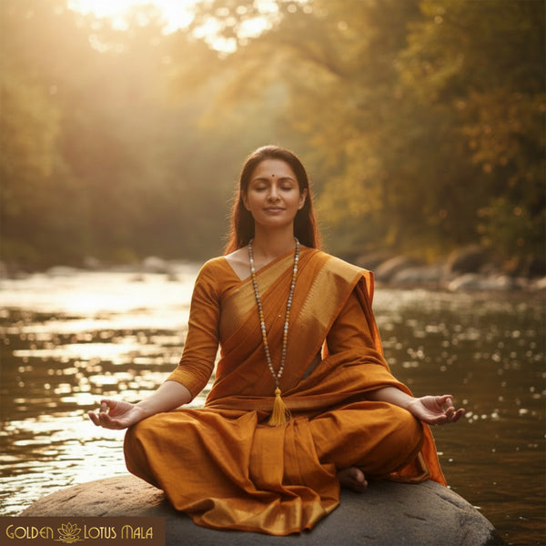 Yellow Meditation Gifts & Mala Beads - Golden Lotus Mala