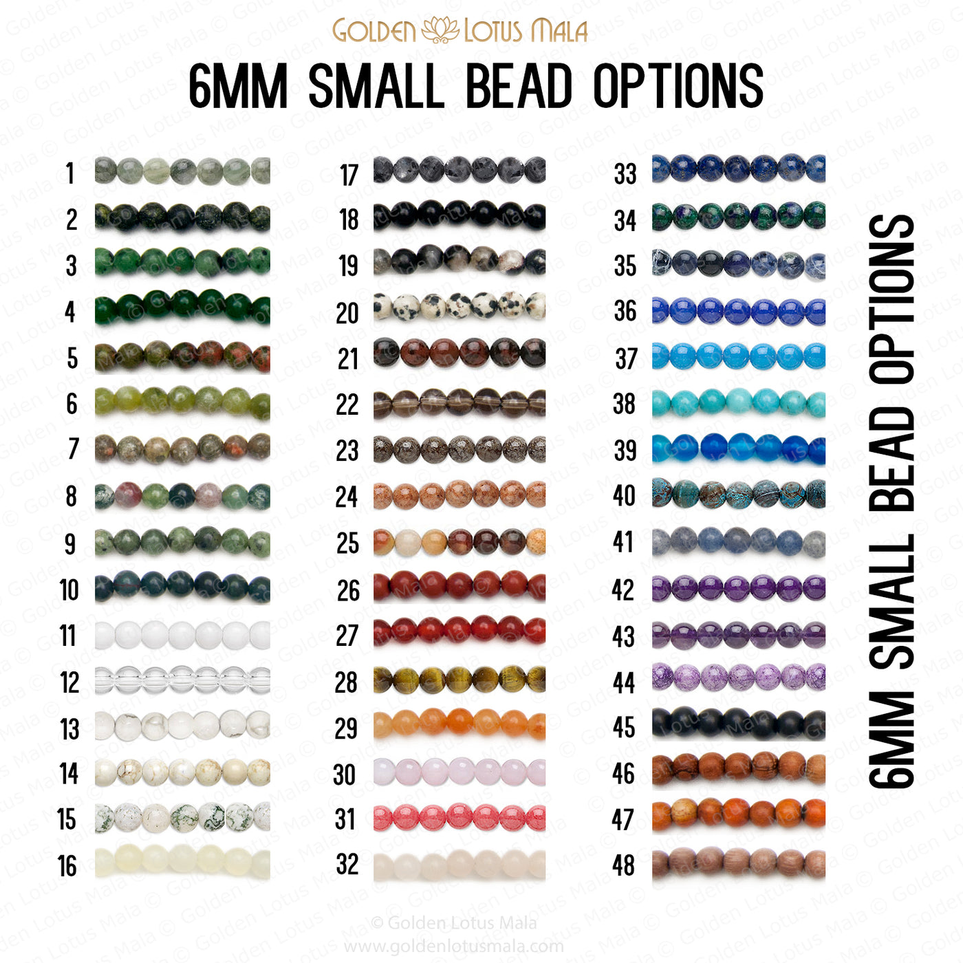 Custom Mala Beads - Design Your Mala Necklace - Golden Lotus Mala