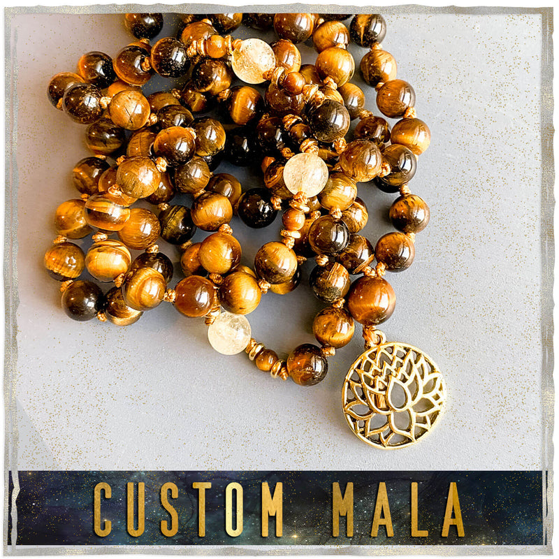 Custom Mala Beads - Design Your Mala Necklace - Golden Lotus Mala